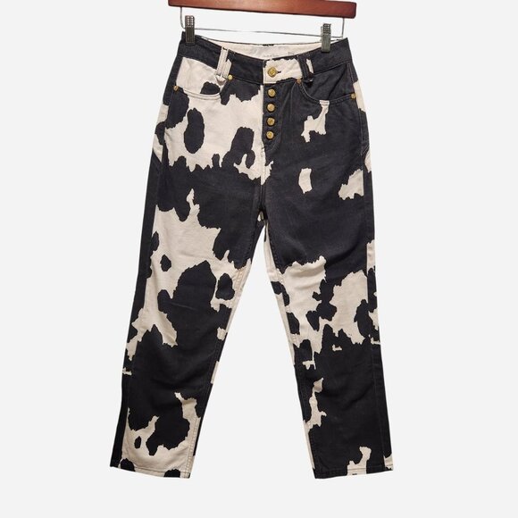 House of Sunny | Jeans | Womens House Of Sunny Cow Print Jeans Black ...